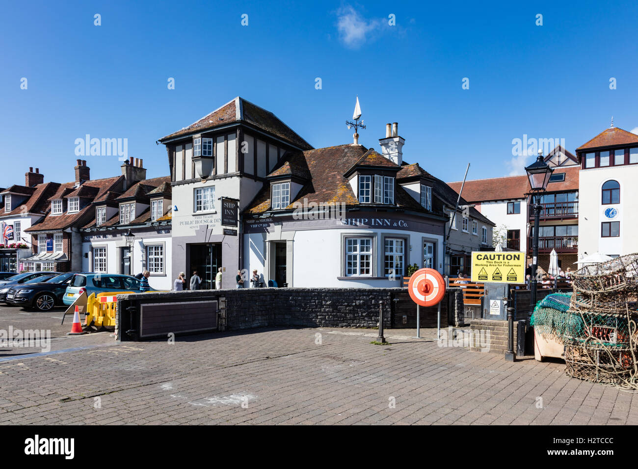 The Ship Inn a Free Trade pub on the Quay at Lymington, Hampshire, UK ...