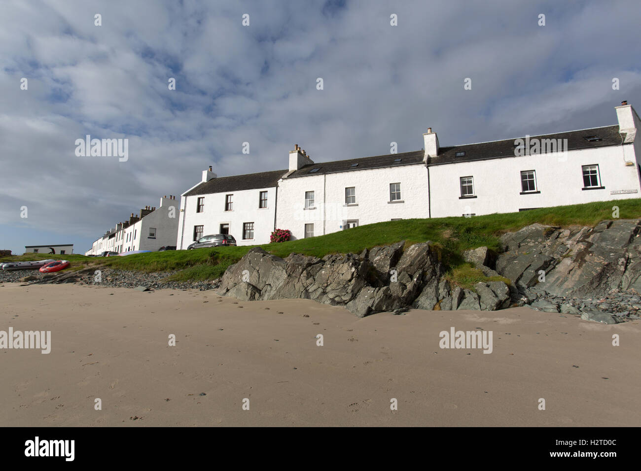 Isle of Islay, Scotland. Picturesque view of cottages lining Shore ...