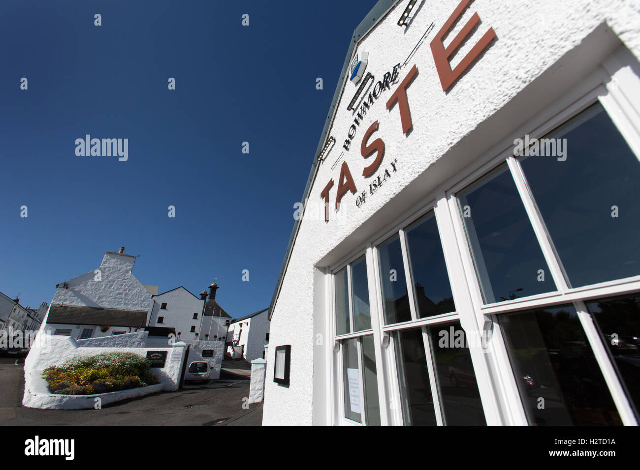 Isle of Islay, Scotland. Picturesque view of a restaurant on School ...