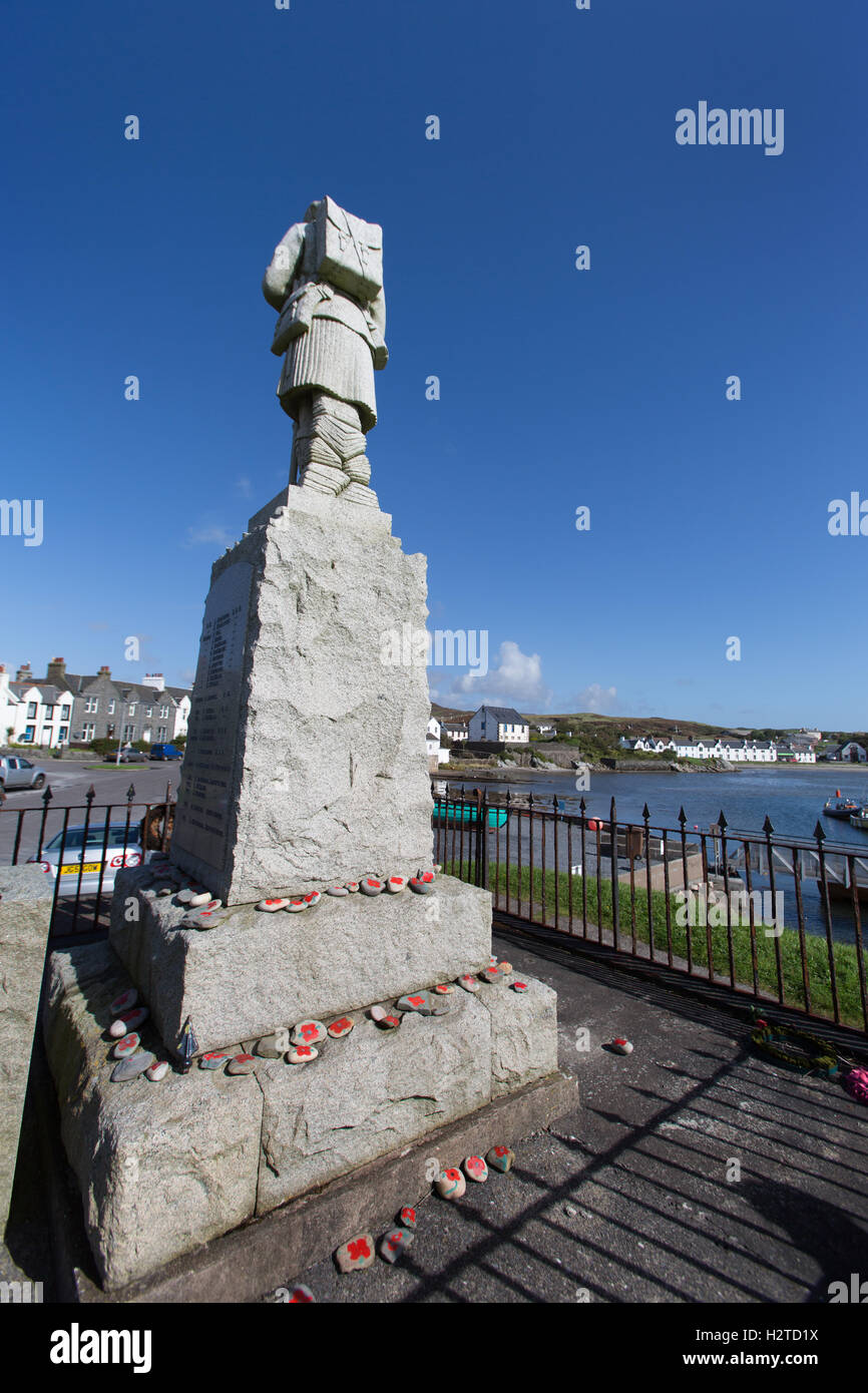 Isle of Islay, Scotland. Picturesque view of the war memorial at Port ...