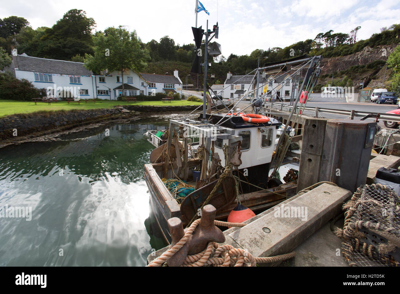 Isle of Islay, Scotland. Picturesque view of fishing boats moored at ...