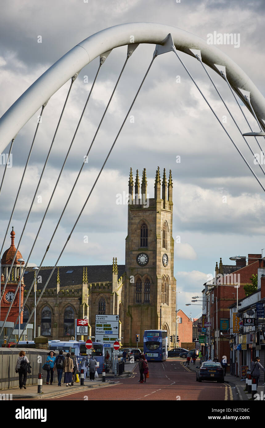 Trinity Church Bolton Lancashire archway new arch rail bridge over ...