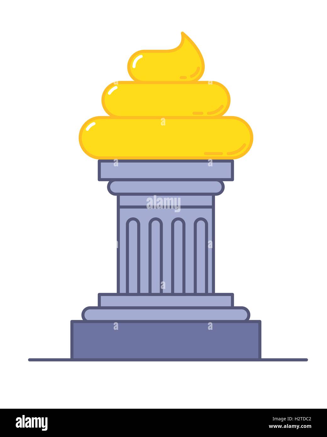 Golden poop award. Funny trophy vector illustration Stock Vector Image ...