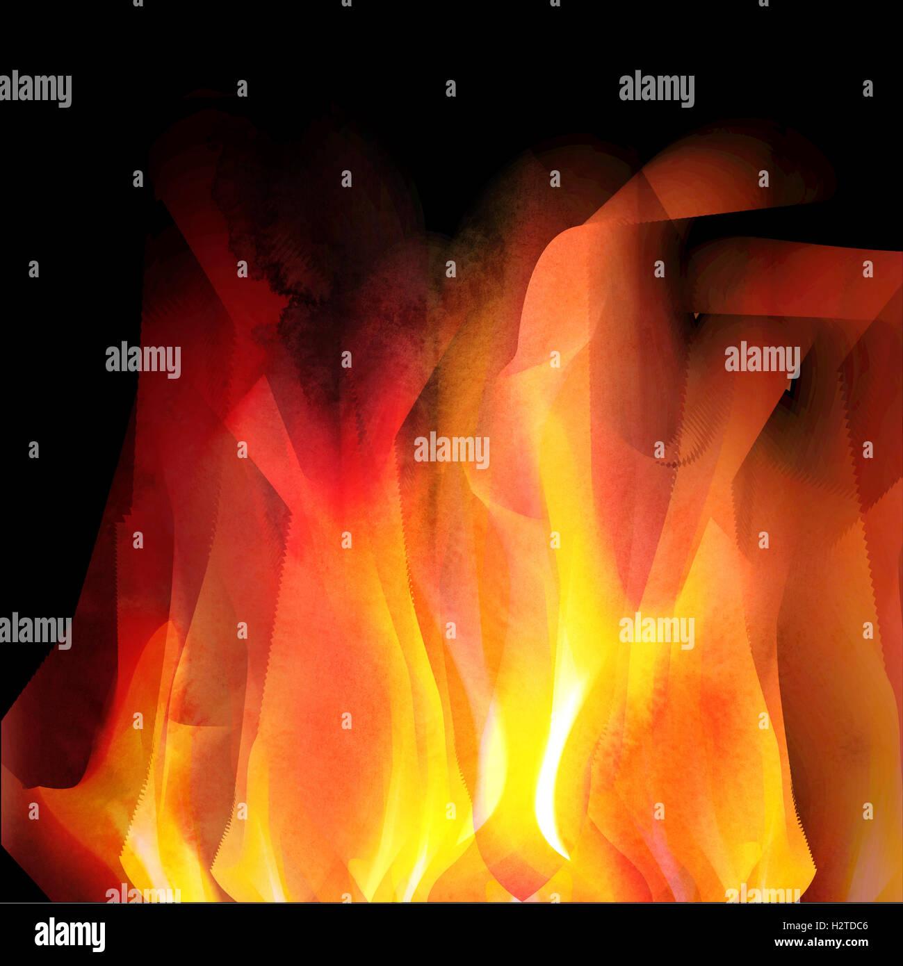 Glowing background with bright fire on black. For the design of covers ...