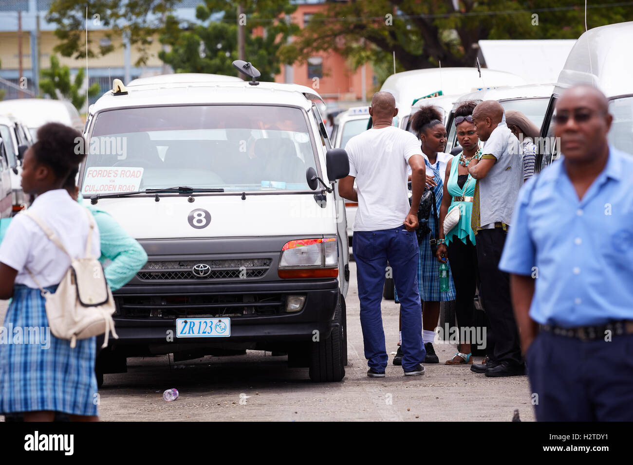 Barbados Oistins ZRs minibus taxi Bridgetown privately owned mini-vans ...