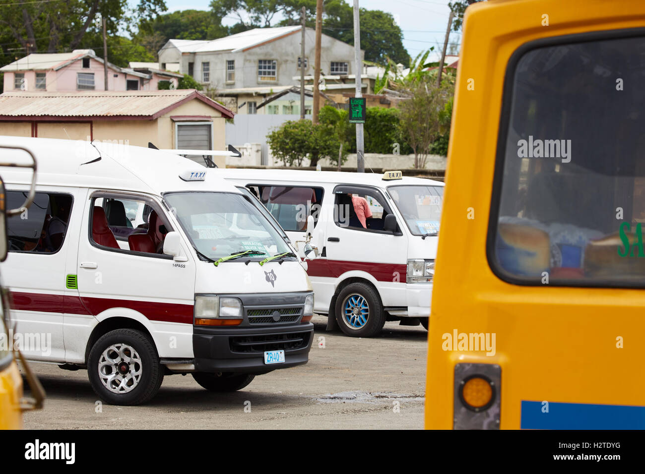 Barbados Oistins ZRs minibus taxi Bridgetown privately owned mini-vans ...