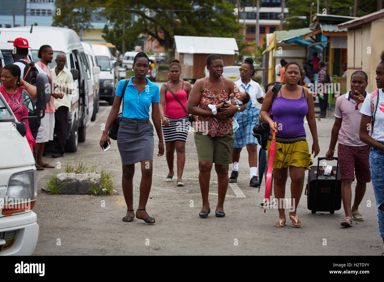 Barbados market place traders Bridgetown Poor rundown rubbish scruffy ...