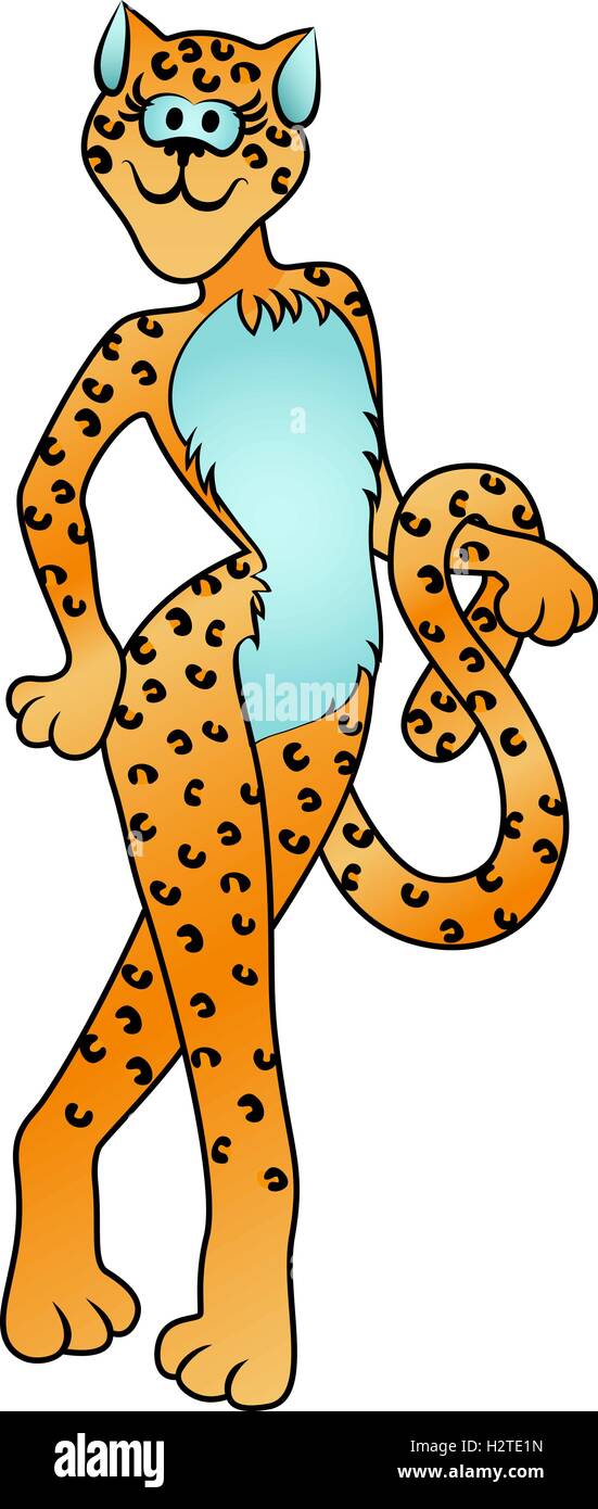 Orange cartoon girl leopard Stock Vector Image & Art - Alamy