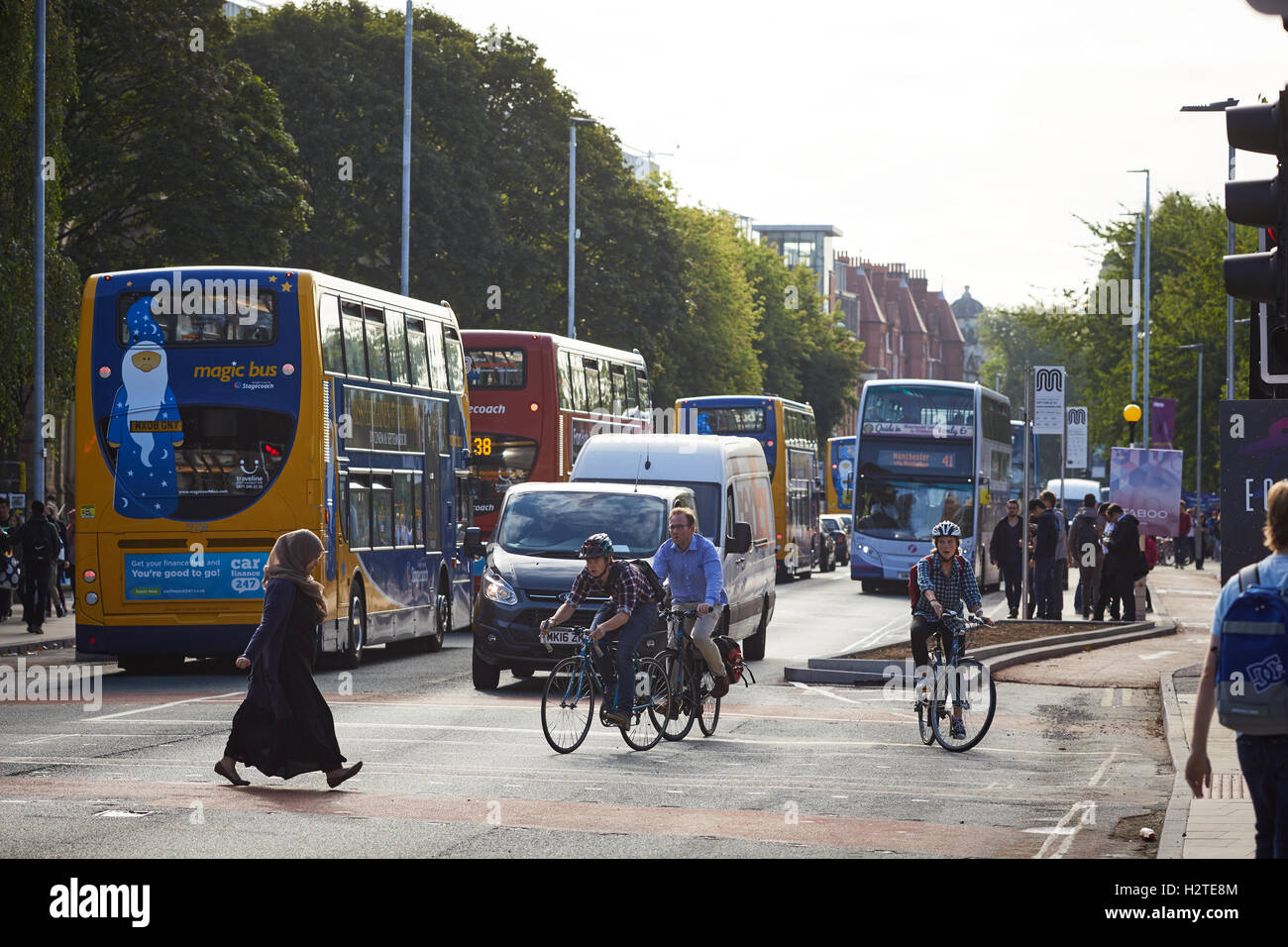 Manchester University oxford road cycle lanes Bike biker biking bicycle ...