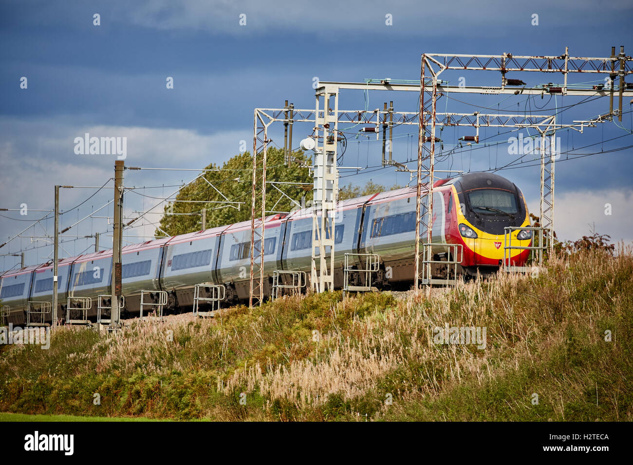 Railway Alstom Class 390 Pendolino Adlington Manchester to Macclesfield ...