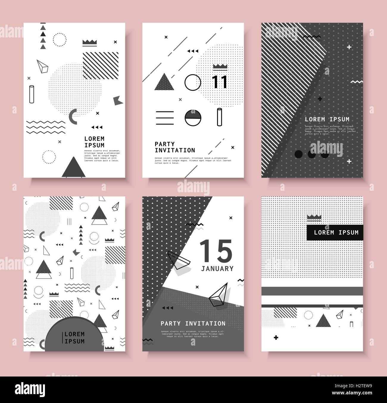 Set invitation with geometric shapes Stock Vector Image & Art - Alamy