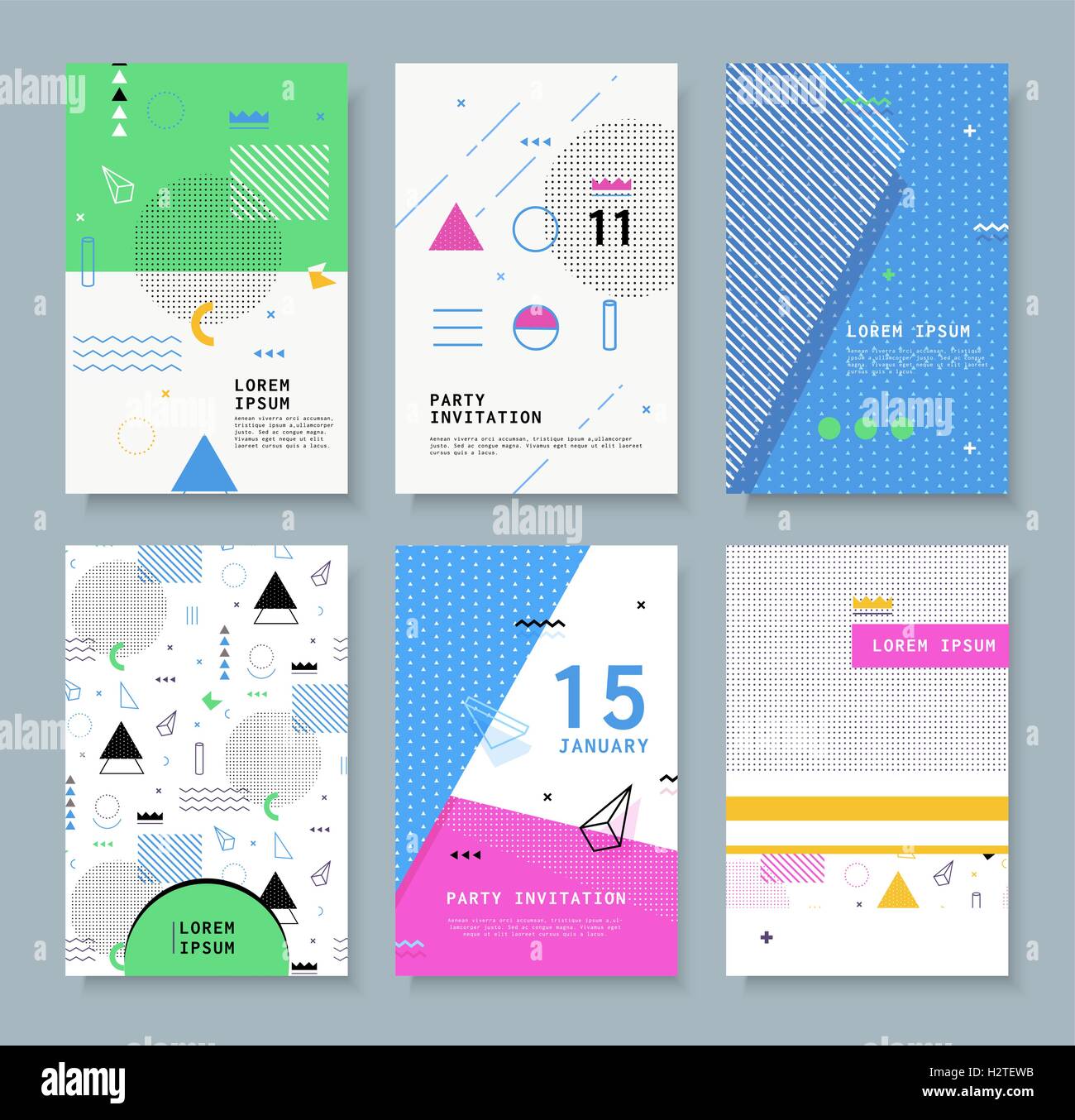 Set invitation with geometric shapes Stock Vector Image & Art - Alamy