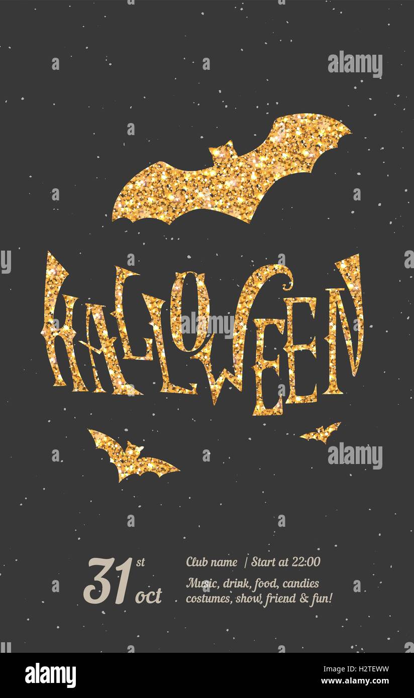 Golden bat poster Stock Vector Images - Alamy