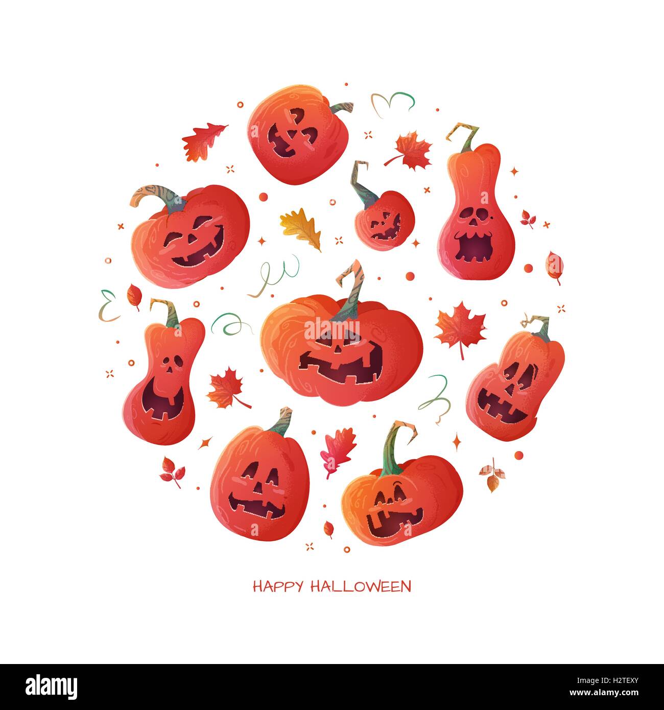 Orange circle frame halloween Stock Vector Images - Alamy