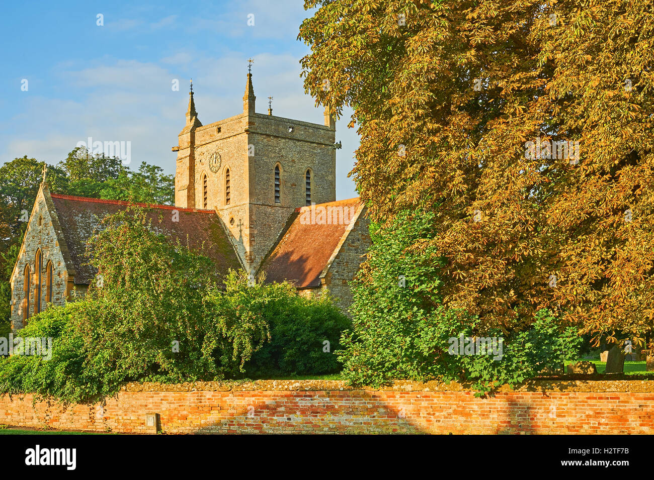 The church of St Mary and Holy Cross in the village of Alderminster is ...