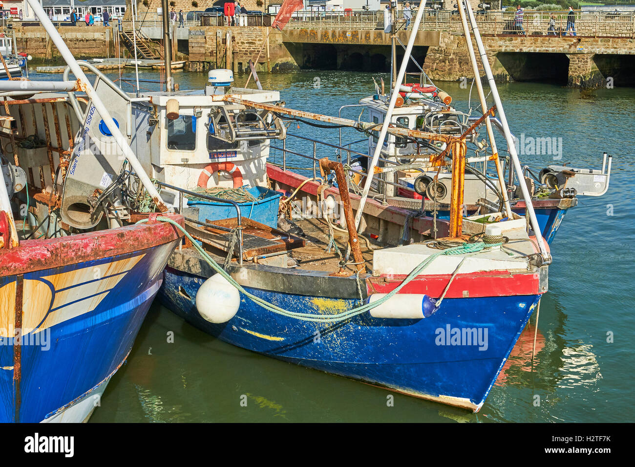 West Bay in Dorset is a small working harbour seen here with a mix of ...