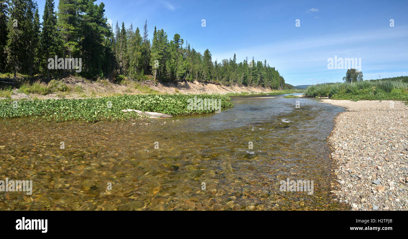 River panorama in the national Park "Yugyd VA". The object of the world ...