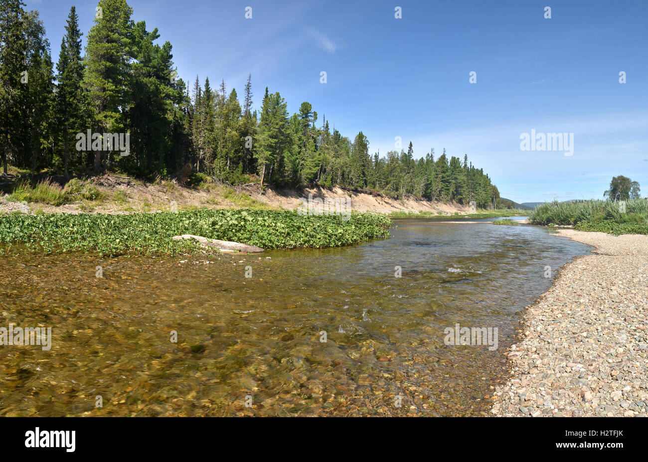 Panorama of North river protected. The Northern Urals. The national ...