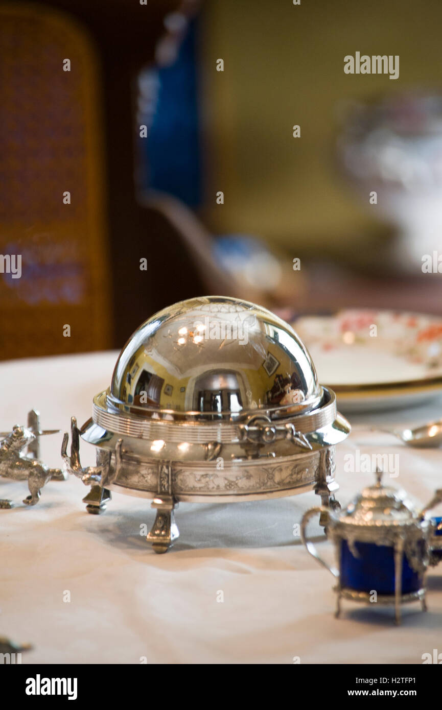 dining table decoration in an Edwardian house Stock Photo - Alamy