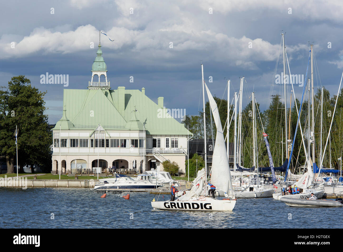 yacht club on island Valkosaari, Helsinki, Finland Stock Photo - Alamy