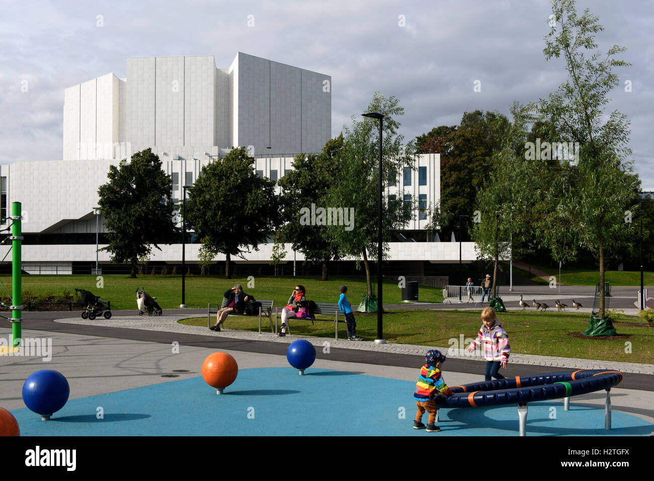 playground at Finlandia-hall in Helsinki, Finland Stock Photo - Alamy