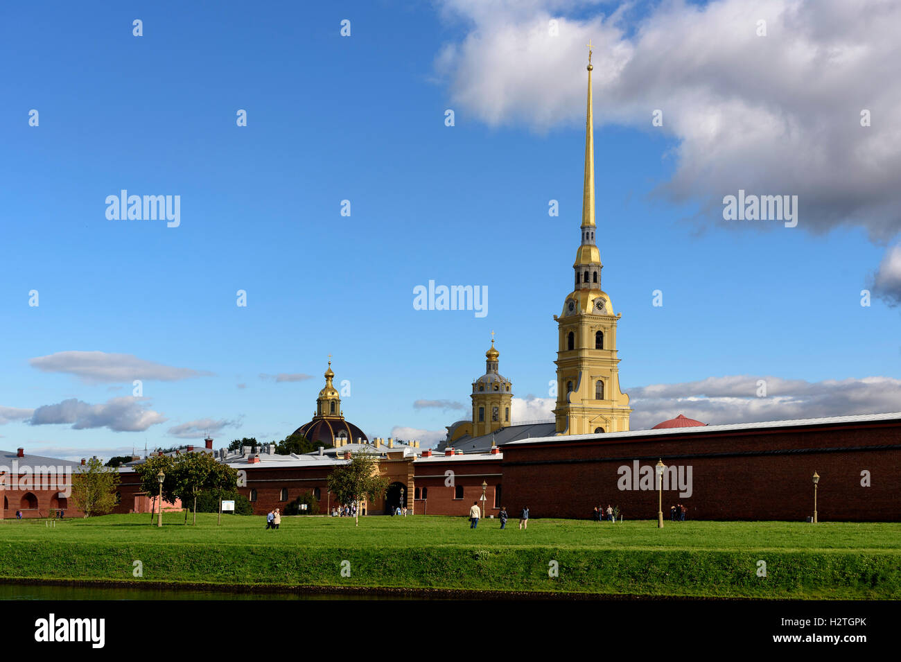 Peter and Paul fortress and church on Hare-Island, St. Petersburg, Russia, UNESCO-world heritage ...