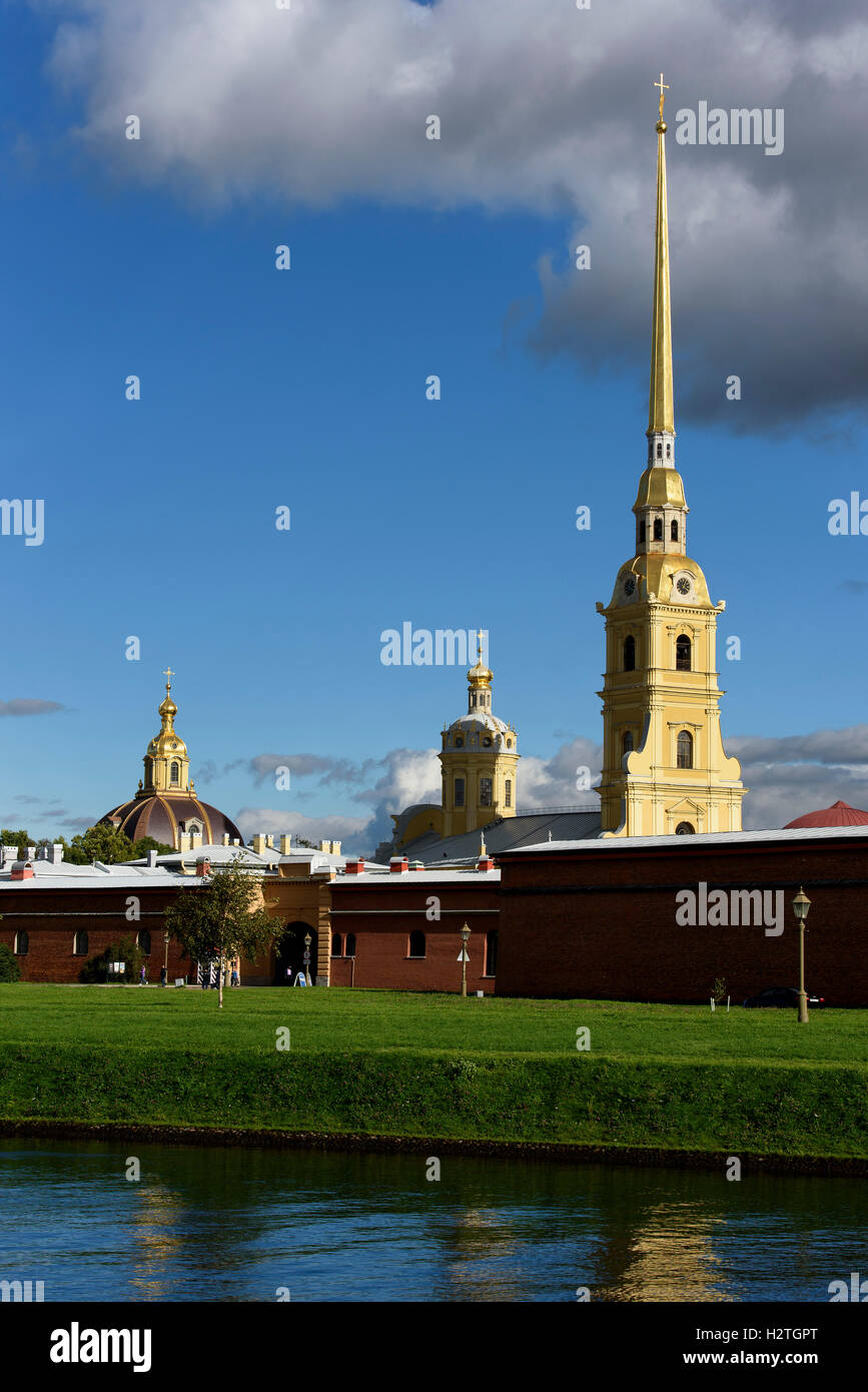 Peter and Paul fortress and church on Hare-Island, St. Petersburg, Russia, UNESCO-world heritage ...