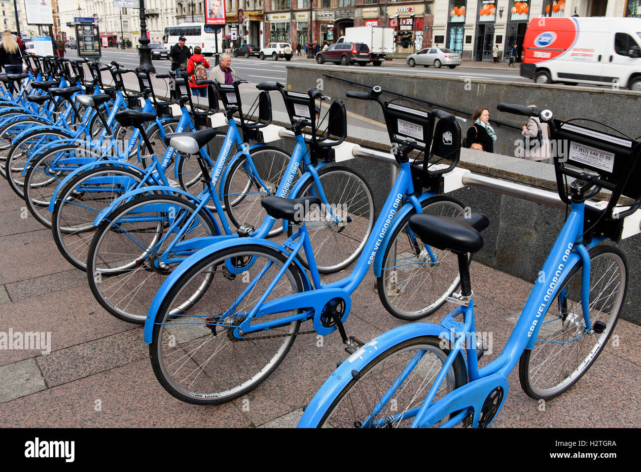 bicycle for rent, St. Petersburg, Russia Stock Photo - Alamy