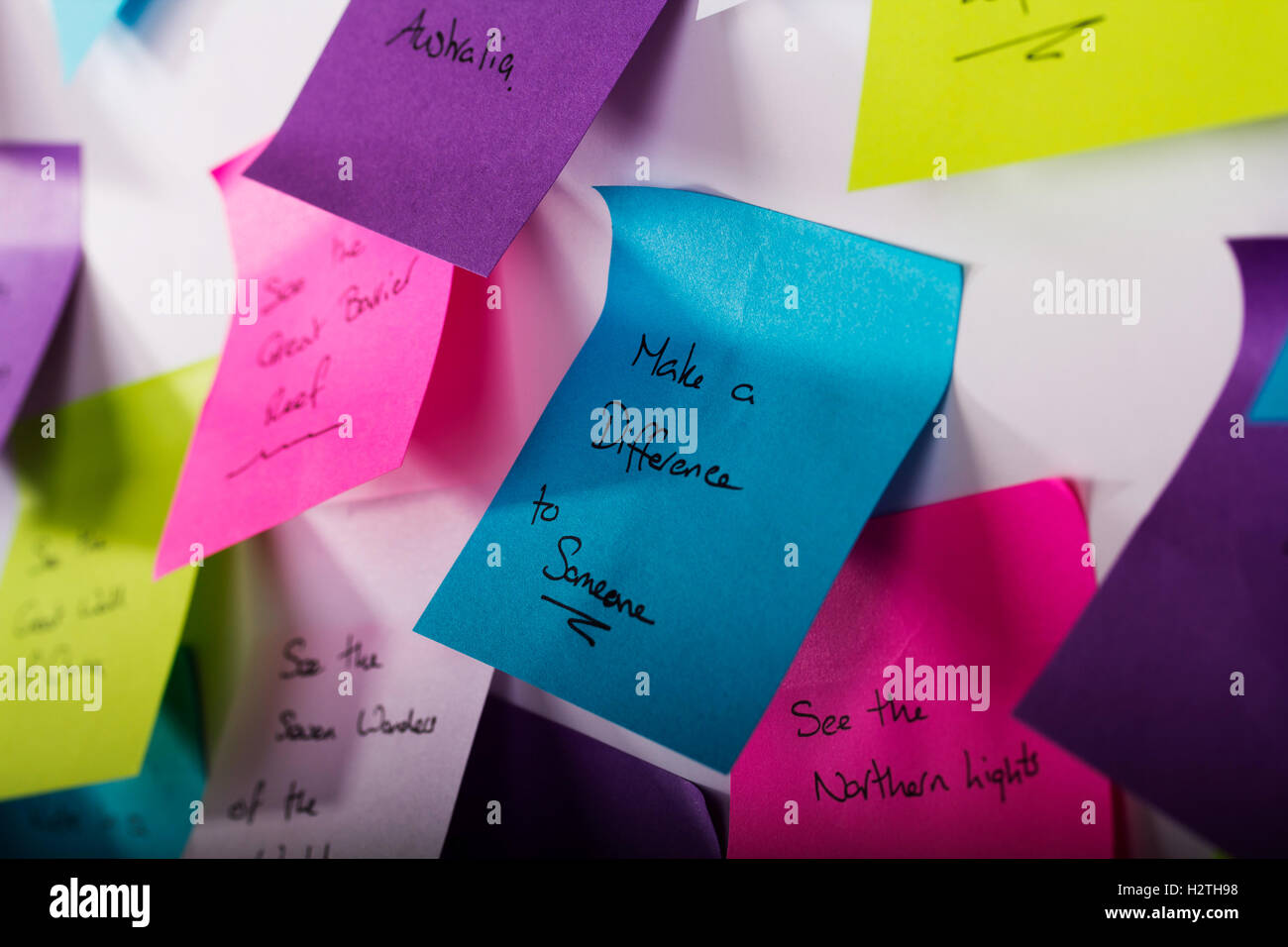 Colourful sticky notes with things to do Stock Photo - Alamy