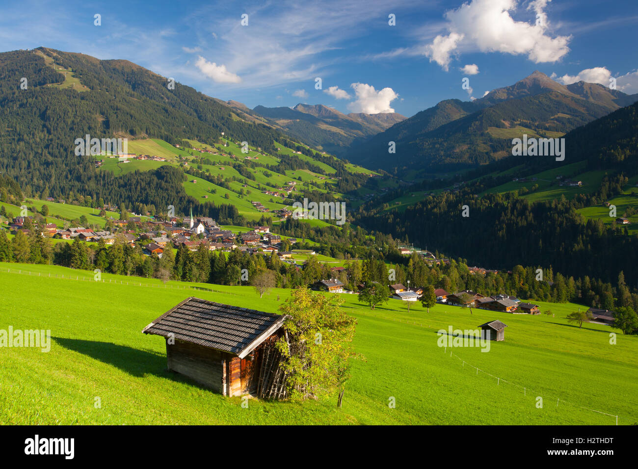 The alpine village of Alpbach and the Alpbachtal (Alpbach valley ...