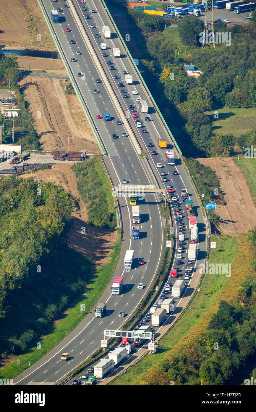 Aerial picture, A-45 building site in the bridge Halden-Berchum ...