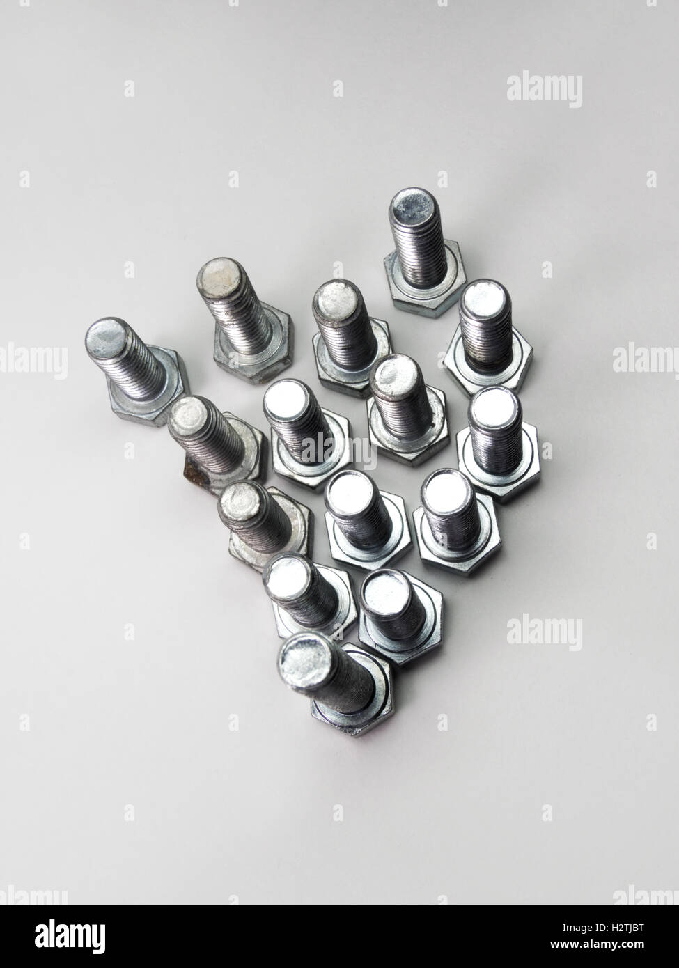 crumbling compound figured shape. Pattern composed of the steel bolts ...