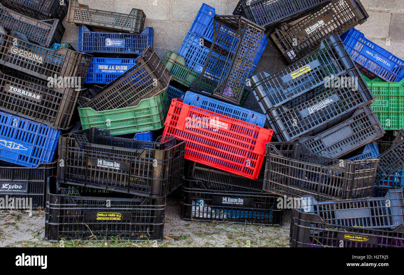 Plastic boxes storage to recycle,recycling center Stock Photo - Alamy