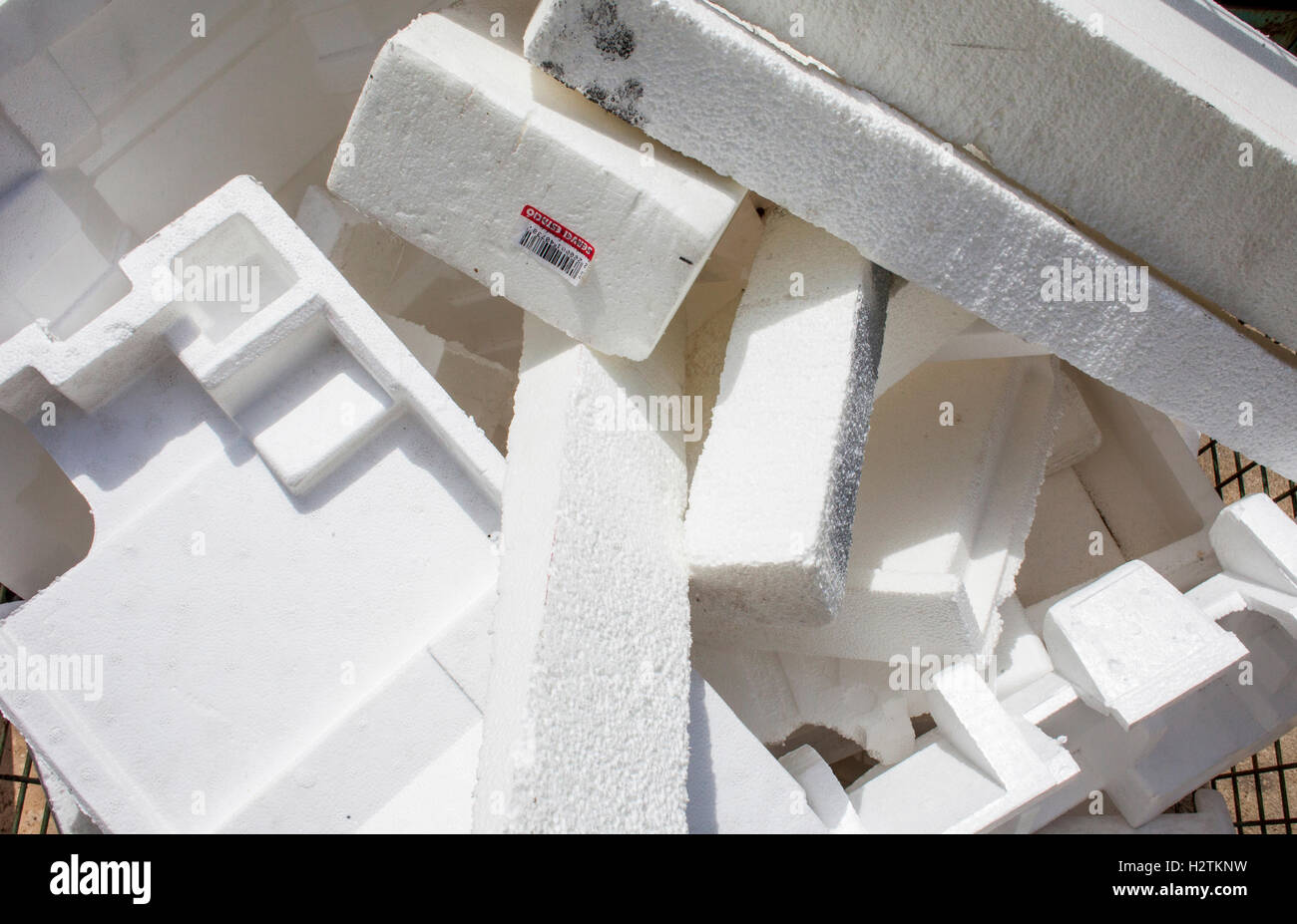 polystyrene material storage to recycle, recycling center Stock Photo ...