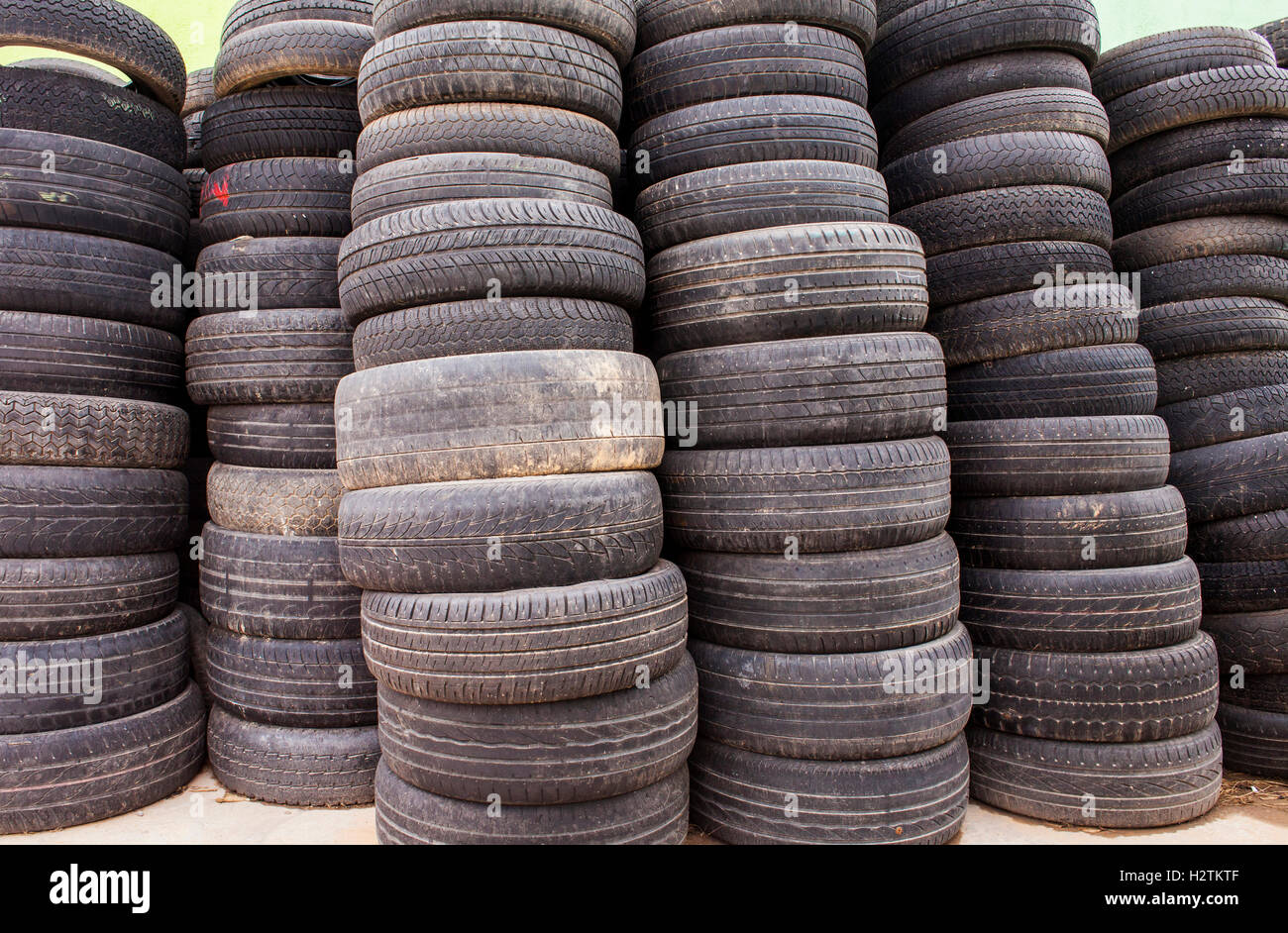 Tire storage to recycle,recycling center Stock Photo - Alamy