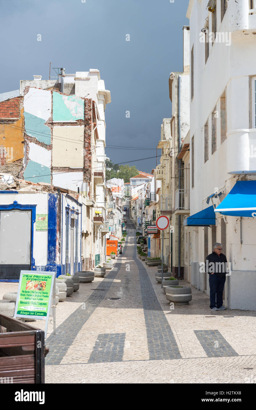 Nazare, Portugal - April 24, 2014: Street view of Nazare. City of ...