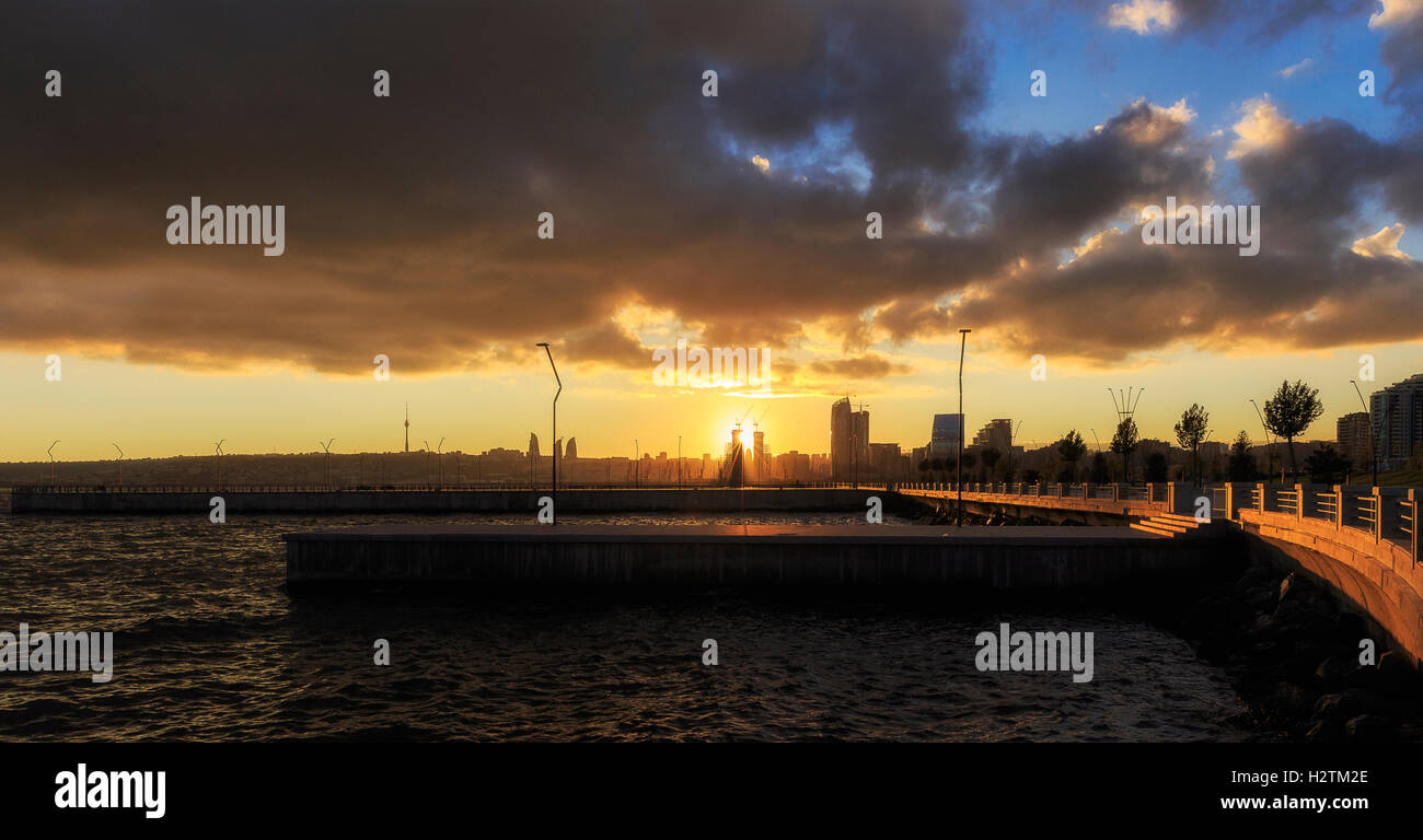 Baku at sunset Stock Photo - Alamy