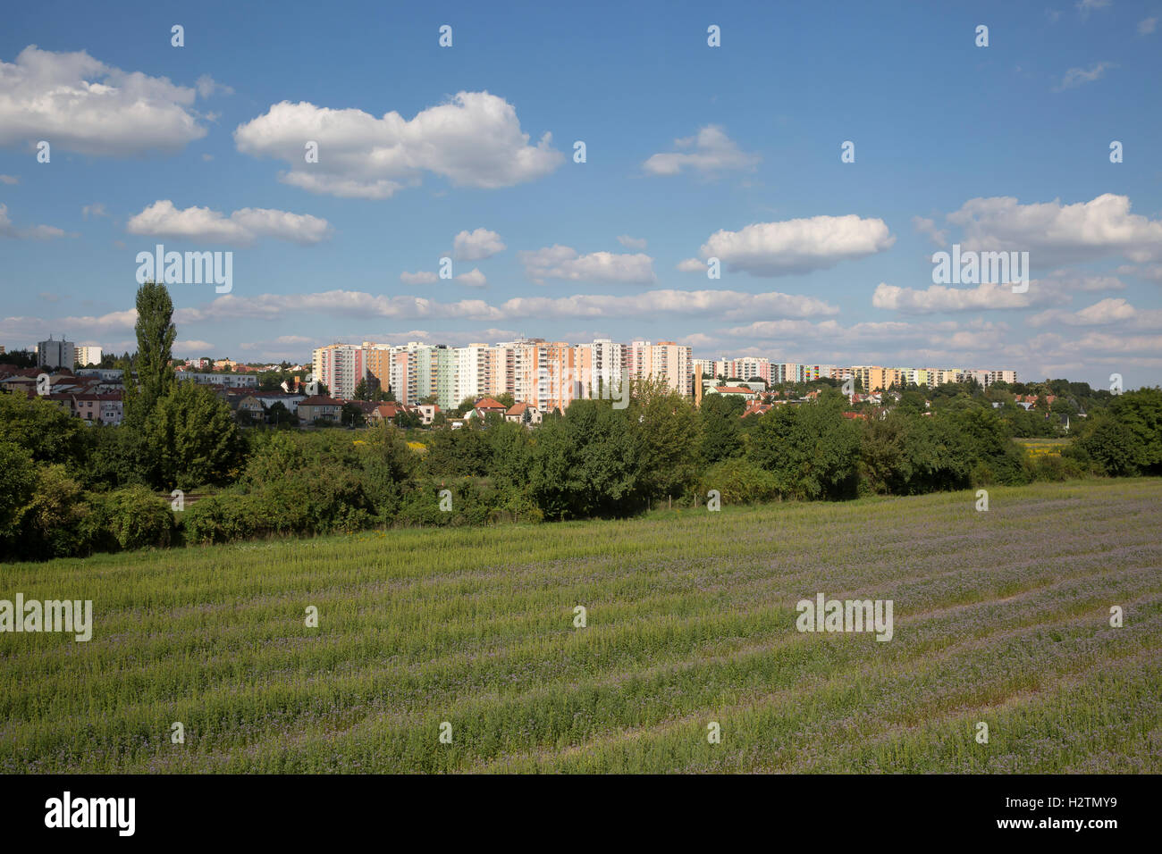 View of flats form a Motorway service area in Slovakia Stock Photo - Alamy