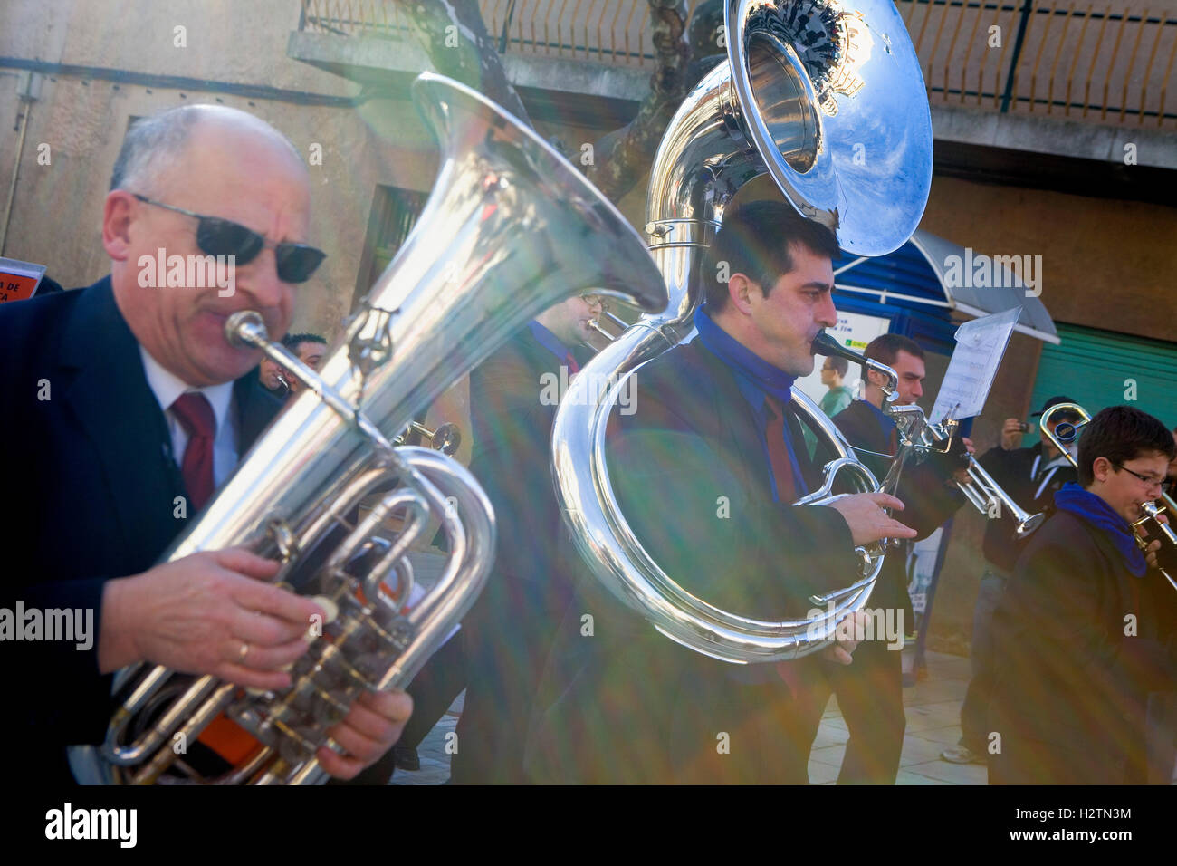 `Festa dels Traginers´, Feast of the muleteer in Balsareny. Musicians ...