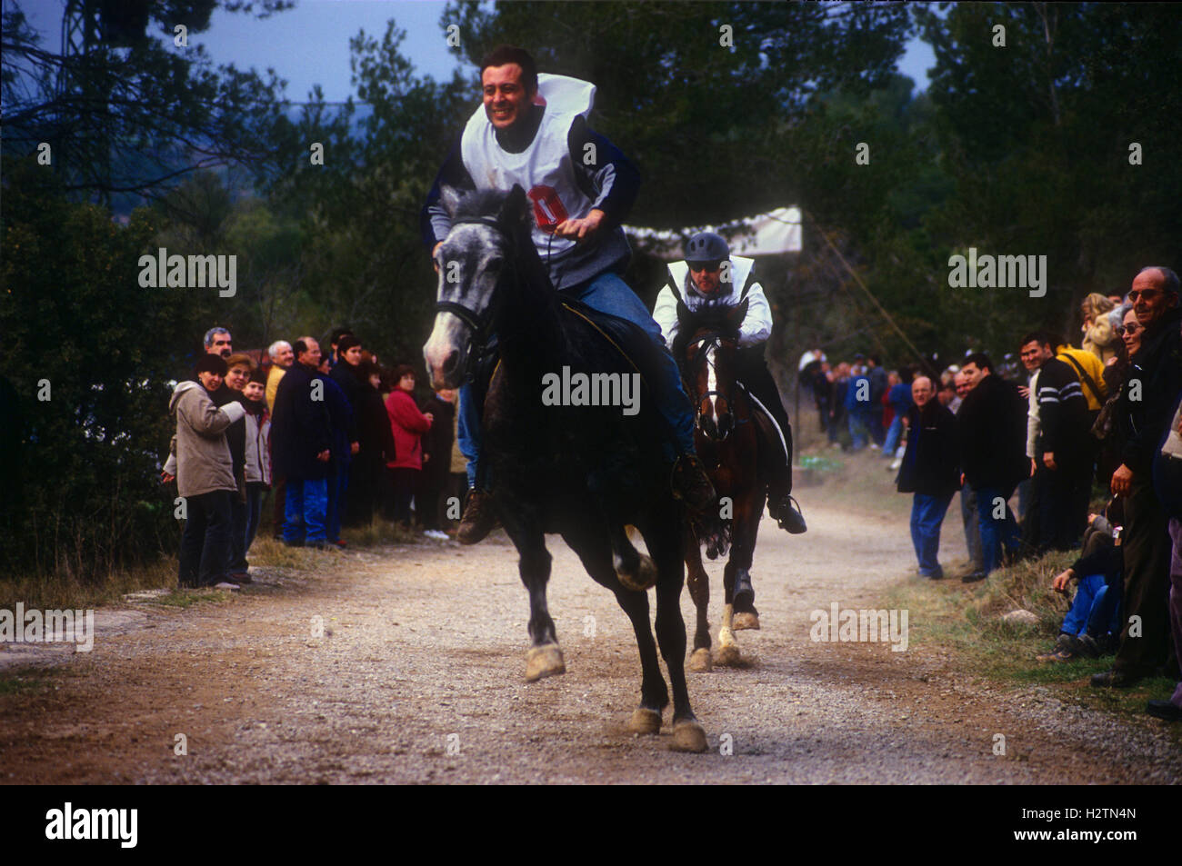 `Festa dels Traginers´, Feast of the muleteer in Balsareny. Horse race ...