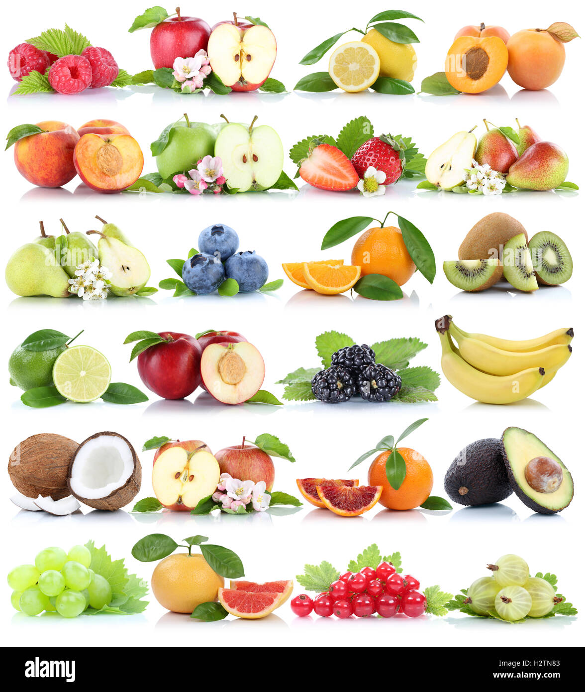 Fruits fruit collection orange apple apples banana pear grapes ...