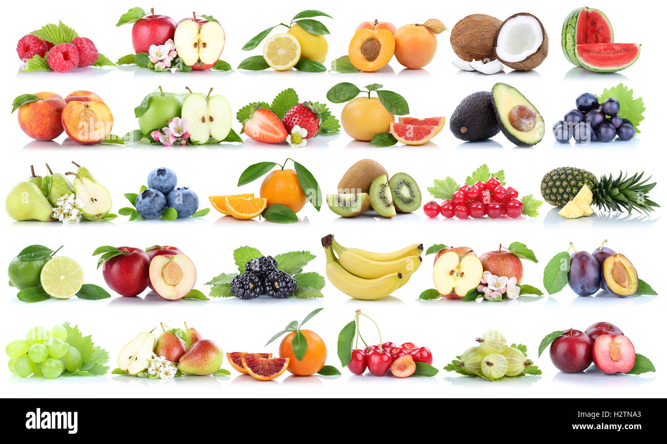 Fruits fruit collection orange apple apples banana strawberry pear ...