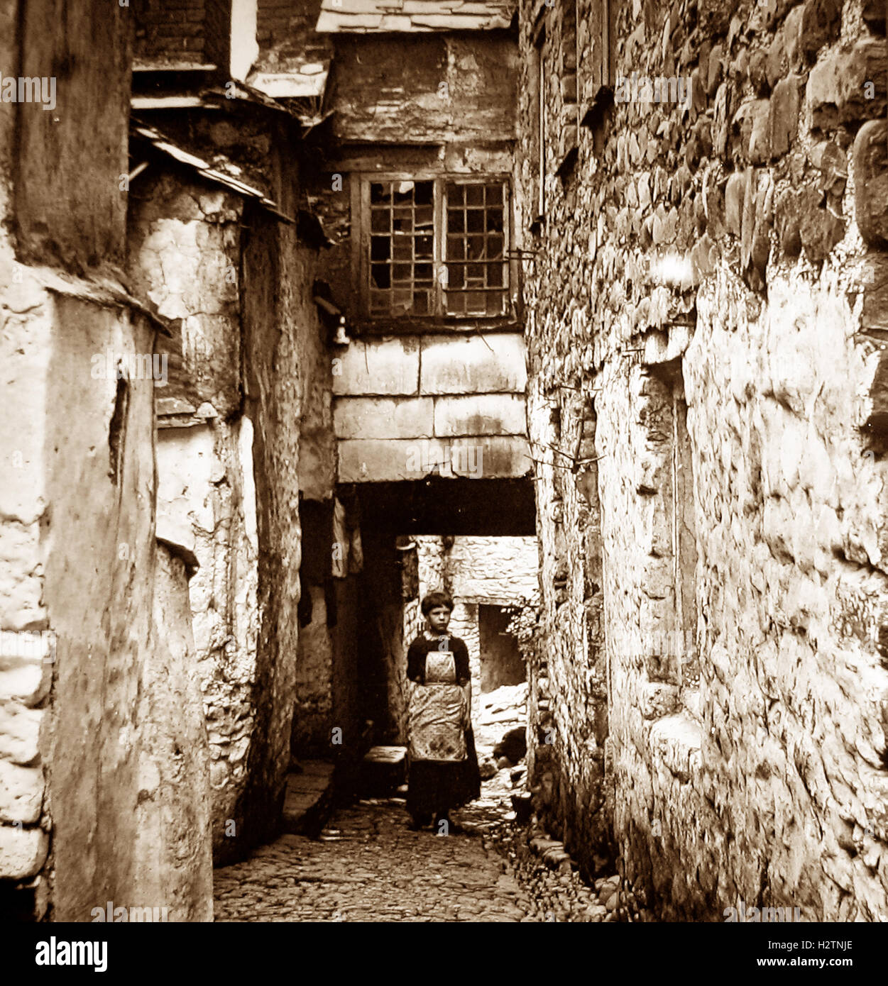 Fish Street, Clovelly, Devon - Victorian period Stock Photo - Alamy