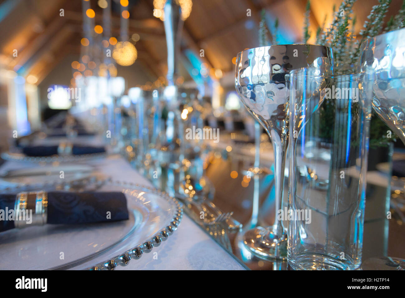 Silver service table hi-res stock photography and images - Alamy