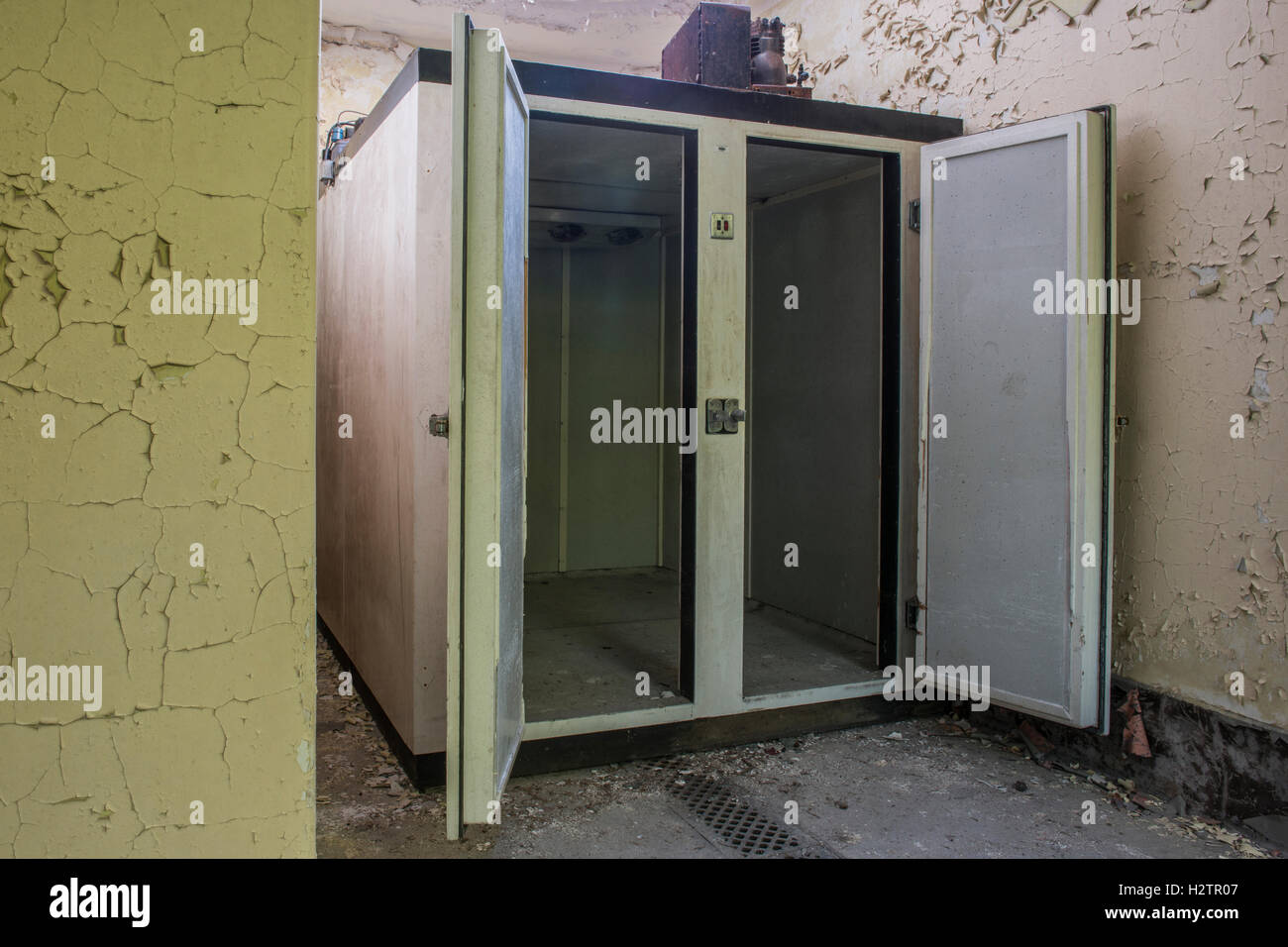 The now empty body fridges inside Maiden Law Hospital Mortuary ...