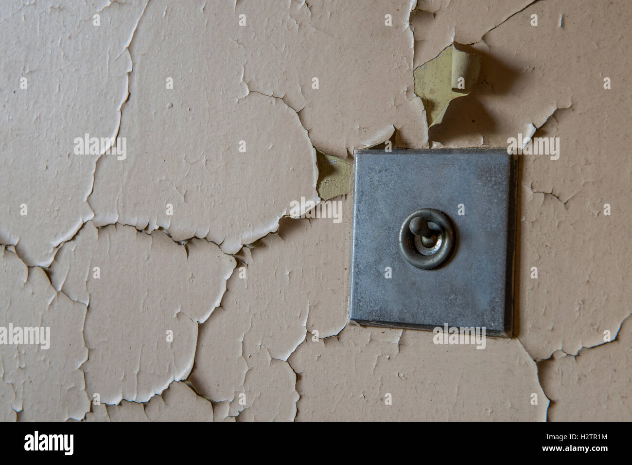 Old fashioned light switch inside Maiden Law Hospital Mortuary ...