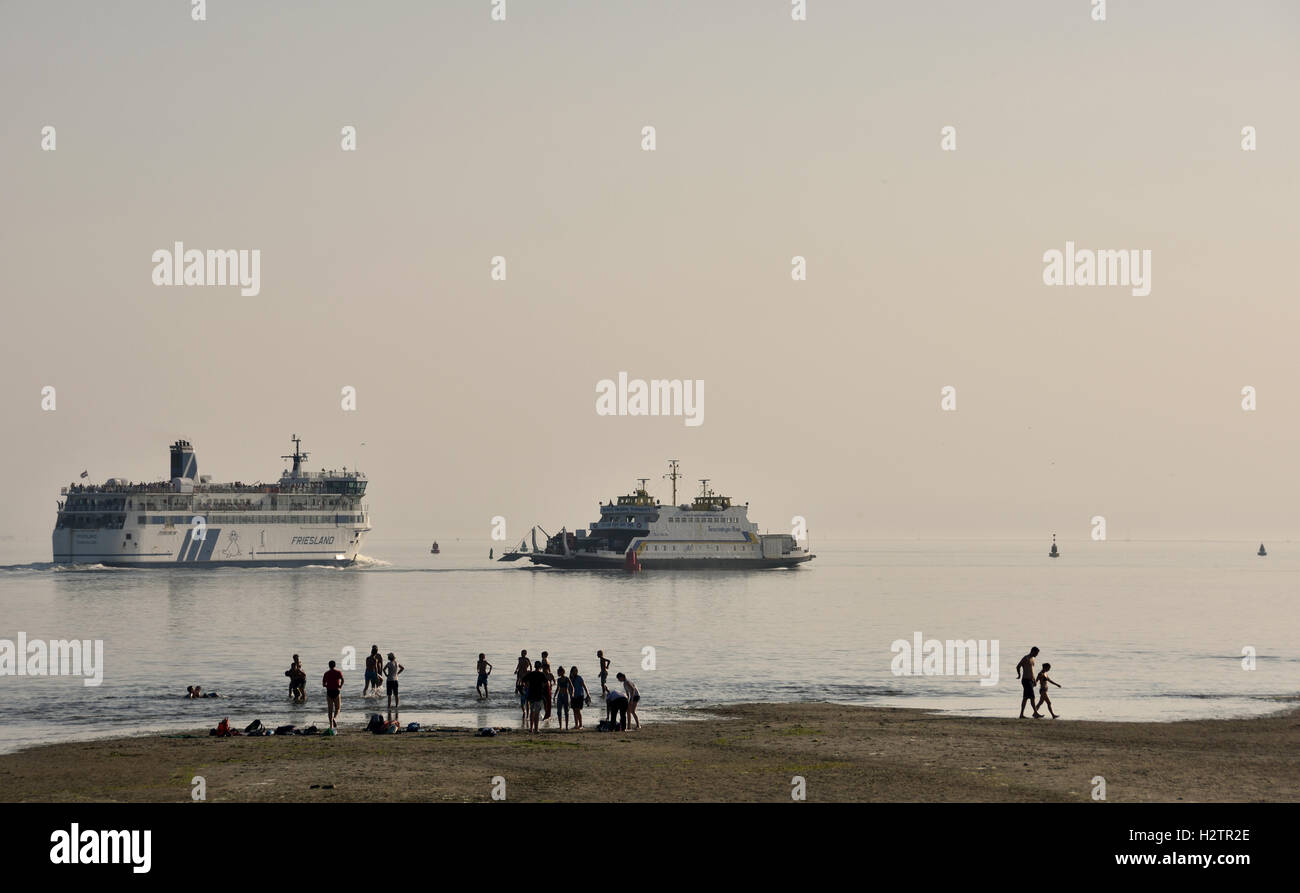 Ferry Rederij Doeksen Terschelling ebb tide flood flow sea beach coast ...