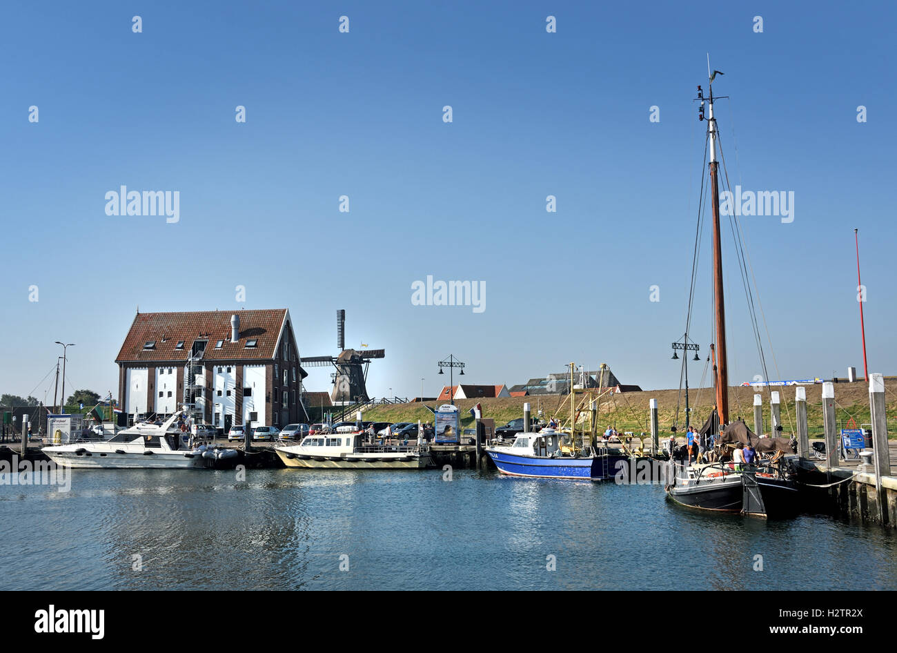 Texel Netherlands boat Oudeschild port harbor boat Wadden Sea Waddenzee ...