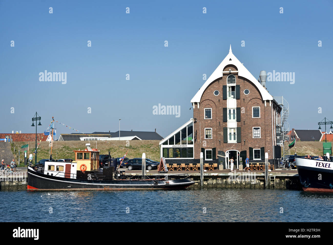 Texel Netherlands boat Oudeschild port harbor boat Wadden Sea Waddenzee ...