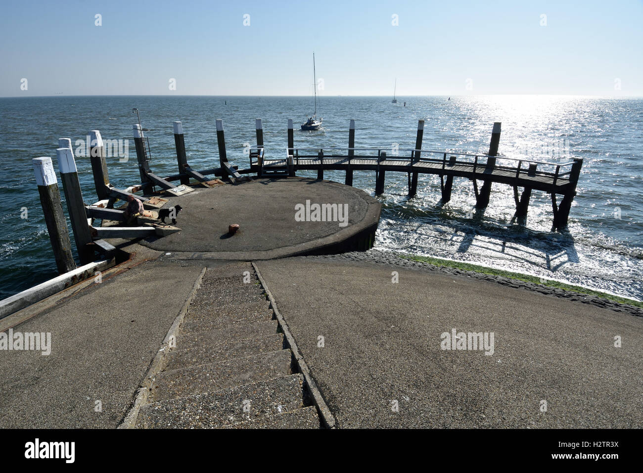 Texel Netherlands boat Oudeschild port harbor boat Wadden Sea Waddenzee ...